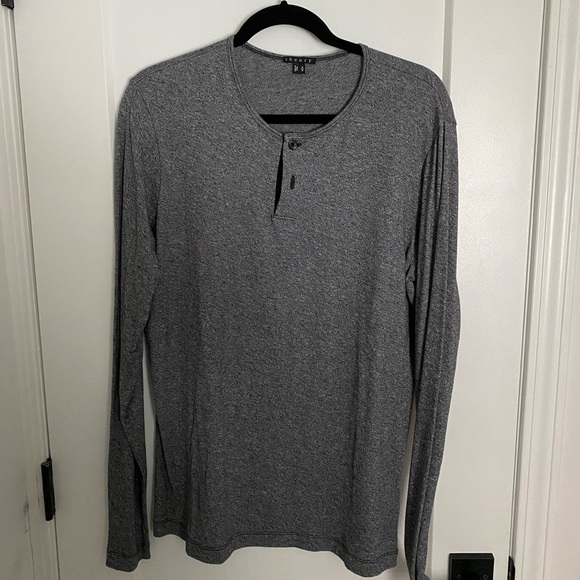 Theory | Shirts | Theory Marled Grey Ls Henley | Poshmark